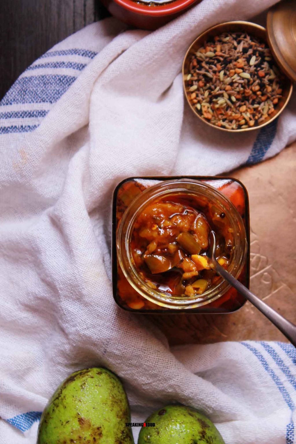 Mango Pickle Recipe with Green Chilies & Garlic